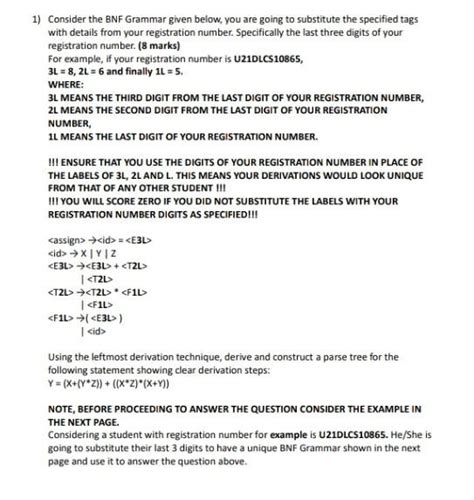 With Details From Your Registration Number Chegg Com