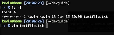 text editor inside a terminal vim devguide