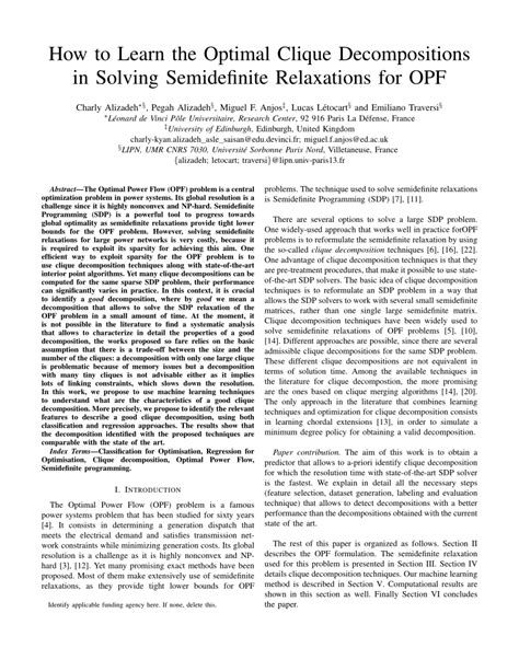 pdf how to learn the optimal clique decompositions in solving