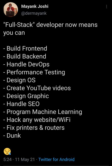 full stack dev today r programmerhumor