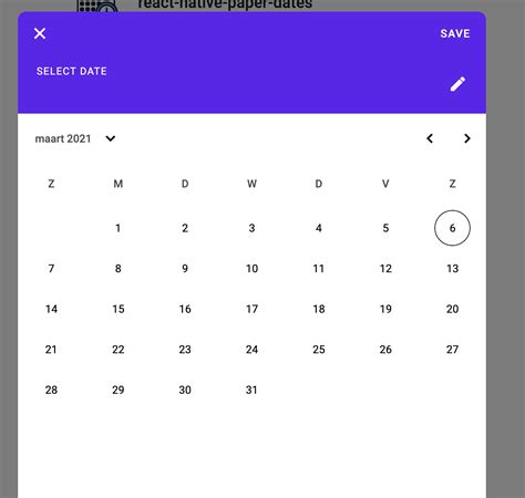 Calendars Weekdays Are Broken · Issue 53 · Web Ridgereact Native