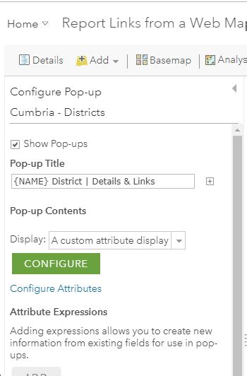 Linking To Reports From An Arcgis Web Map Instantatlas Help
