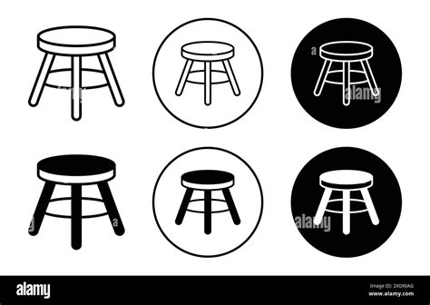 Stool Icon Vector Logo Set Collection For Web App Ui Stock Vector Image