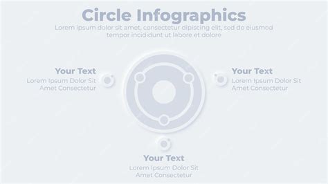Premium Vector Neumorphic Three Steps Infographic Circle Design