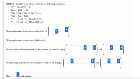 Solved Exercise Consider A Function F Satisfying The Chegg Com