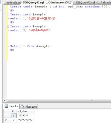 SQL And SQL Only Inserting UniCode Special Characters In Tables