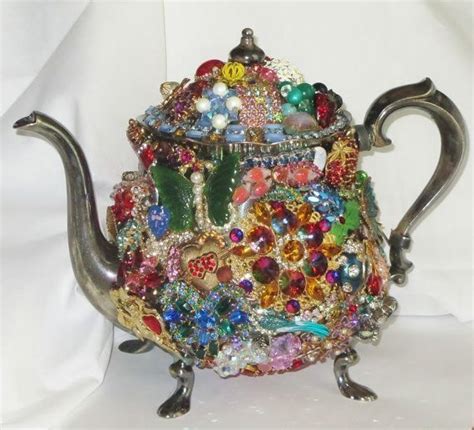 Vintage Silverplated Rhinestone Teapot Tea Pots Tea Pots Vintage
