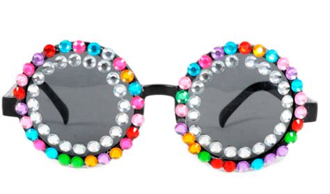 Party Glasses Rainbow Diamonte Jewels Discount Party World