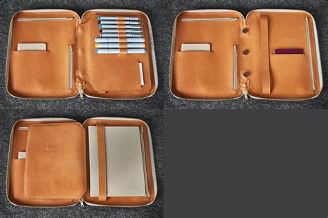 Leather Travel Folio Organizer Portfolio Case Ipad Pro Shoulder Strap