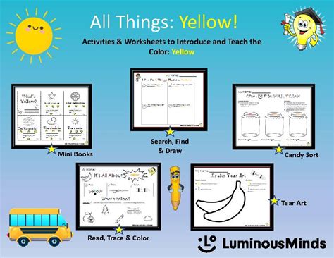 The Color Yellow Activity Pack Introduce And Teach The Color Yellow Classful