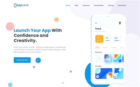 21 Free HTML App Landing Page Templates UIdeck
