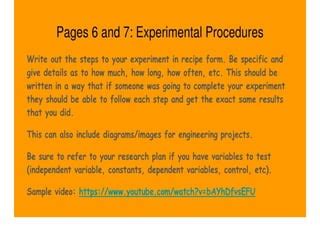 Science Fair Logbook Set Up Instructions PDF