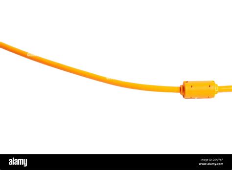 Orange Usb Cable Isolated On White Background Stock Photo Alamy