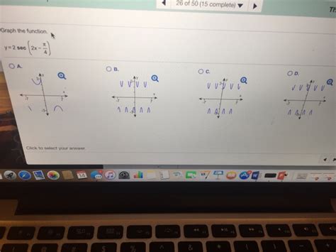 solved graph the function y 2 sec 2x pi 4