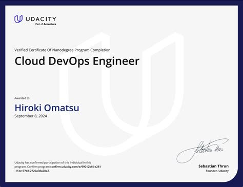 尾松宏樹 on linkedin congratulations on earning udacity s cloud devops