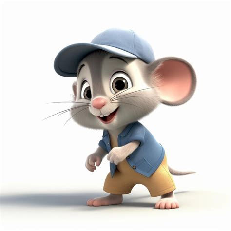 Premium Photo Cute Animated Mouse Caracter Illustration