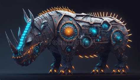 Crypto Rhino Detailed Illustration Ai Geneated Image Stock Illustration Illustration Of