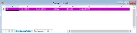 Windows Forms Employee Data Table Binding Spread NET