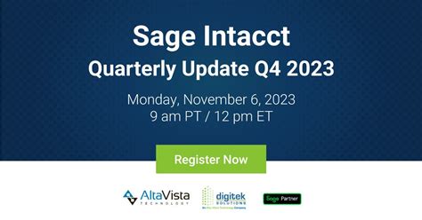 Sageintacct Digitek Solutions An Alta Vista Technology Company