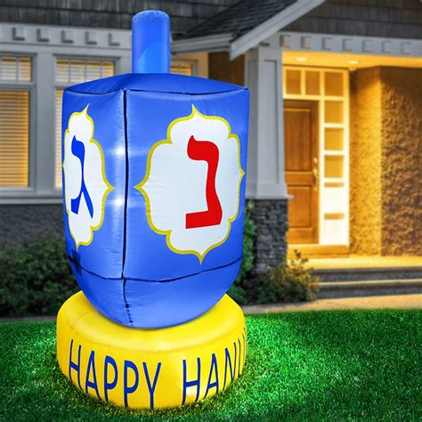 Turnmeon 4 Ft Hanukkah Inflatable Dreidel Hanukkah