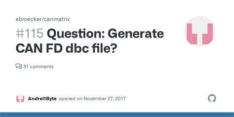 Question Generate Can Fd Dbc File · Issue 115 · Ebroeckercanmatrix · Github