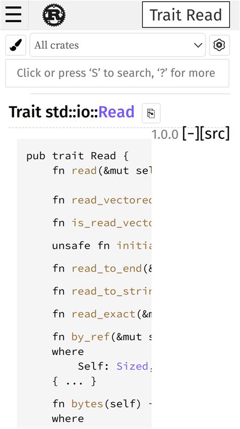 Rustdoc Declaration Truncated On Small Mobile Screens Issue Rust Lang Rust GitHub