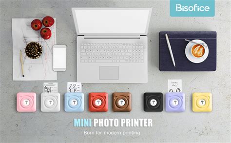 Bisofice A6 Mini Photo Printer Mini Pocket Thermal Printer Wireless Bt Picture Photo Label Memo