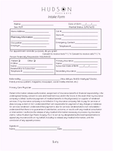 Fillable Online Revised Patient Intake Form Hfe Fax Email Print Pdffiller