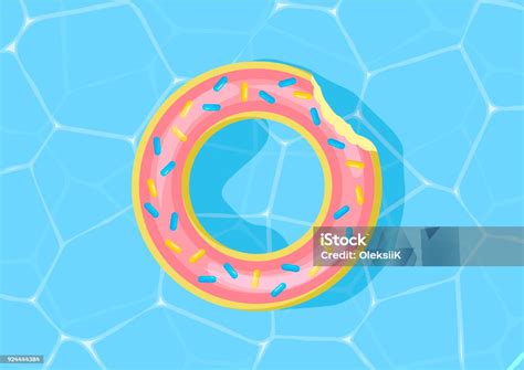 도넛 풀 플 로트입니다 텍스처를 물 벡터 일러스트입니다 수영장 물 공기 주입에 대한 스톡 벡터 아트 및 기타 이미지 공기 주입 노랑 도넛 Istock