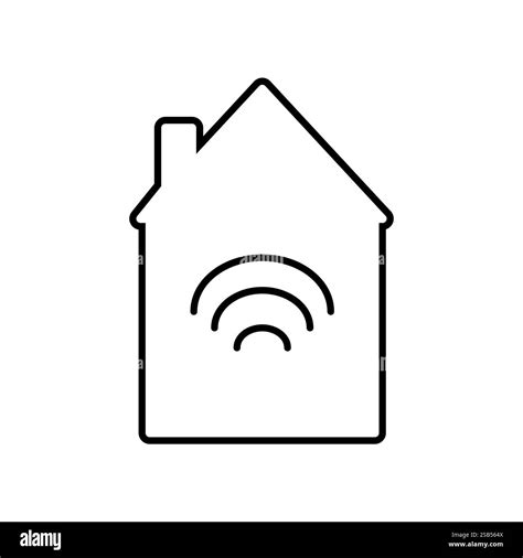 An Outline Of A House Features Distinct Wi Fi Signals Emanating From It Illustrating The