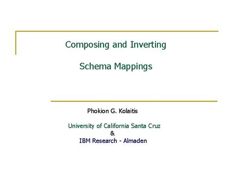 Composing And Inverting Schema Mappings Phokion G Kolaitis