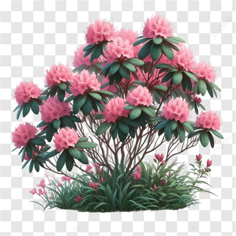 꽃과 잎이 있는 관목 진달래 밝은 분홍색 나뭇가지 관목 진달래 빛 꽃과 잎이 있는 분홍색 나뭇가지 진달래 Png 일러스트 및 이미지 에 대한 무료 다운로드 Pngtree
