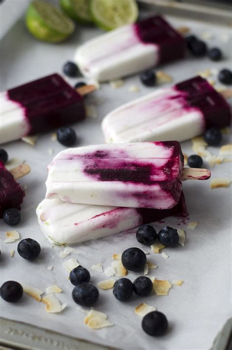 Roasted Blueberry Coconut And Lime Popsicles Delicious Knowledge