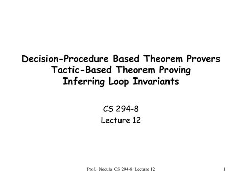 Ppt Combining Satisfiability Procedures For Theorem Proving In Cs Powerpoint Presentation Id