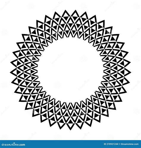 Abstract Decorative Radial Circle Pattern For Round Frame Stock Vector