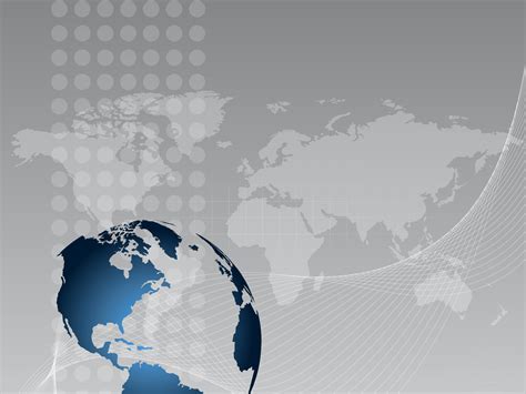 Silver 3d Globe And World Map Backgrounds 3d Blue Business Financial Grey Navy White