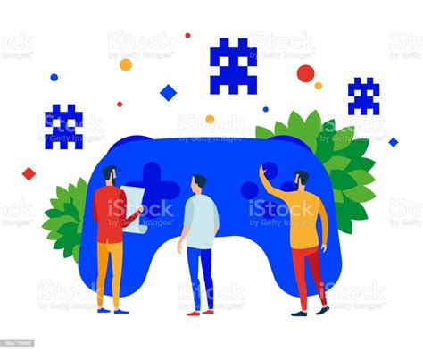 Gamedev In Progress The Development Team Is Working On The Creation Of Games Stock Illustration