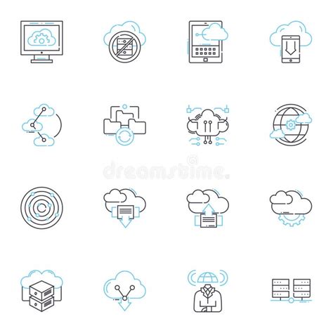 Data Analytics Linear Icons Set Insights Visualization Patterns Processing Metrics