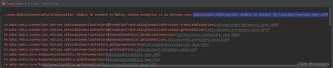 redisconnectionexception unable to connect to localhost ＜unresolved