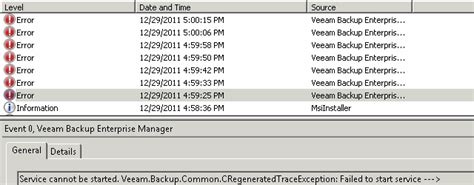 Error With Veeam Enterprise Manager Upgrade