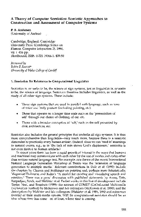 pdf a theory of computer semiotics semiotic approaches to