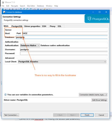 New Postgres Connection Host Section Hidden · Issue 9397 · Dbeaverdbeaver · Github