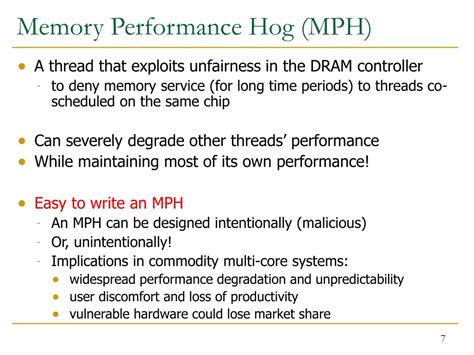 Ppt Preventing Memory Performance Hogs In Multi Core Systems Through Fair Dram Scheduling
