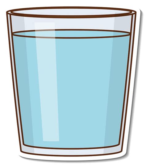 Empty Cartoon Glass Almost Empty Glass Sad Dehydrated Glass Character