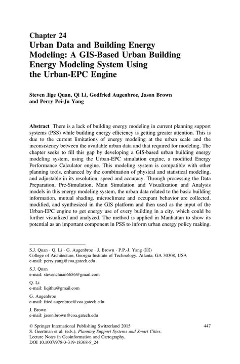 PDF Urban Data And Building Energy Modeling A GIS Based Urban Building Energy Modeling System
