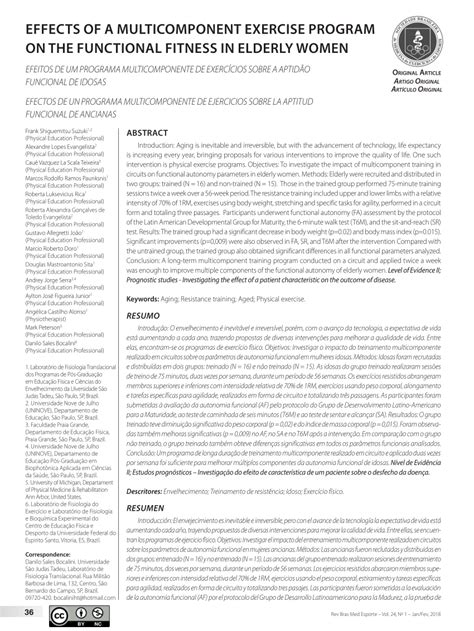 pdf effects of a multicomponent exercise program on the functional