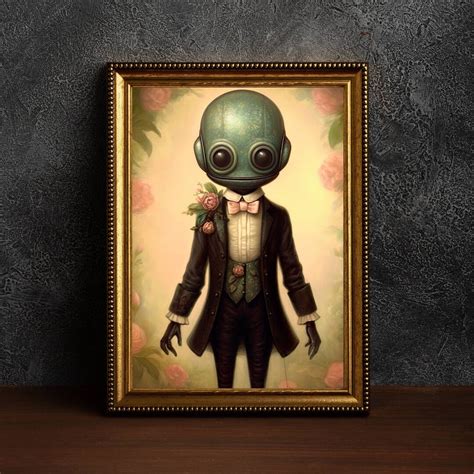 Cute Alien Poster Sheeted Alien Art Print Cute Little Alien Face Printable Alien Abandoned