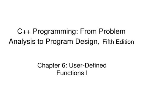 Ppt C Programming From Problem Analysis To Program Design Fifth Edition Powerpoint