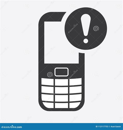 Cell Phone Icon With Exclamation Mark Cell Phone Icon And Alert Error Alarm Danger Symbol