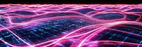 Futuristic Text Editor With Glowing Lines On Black For An Immersive Digital Feel Stock Image